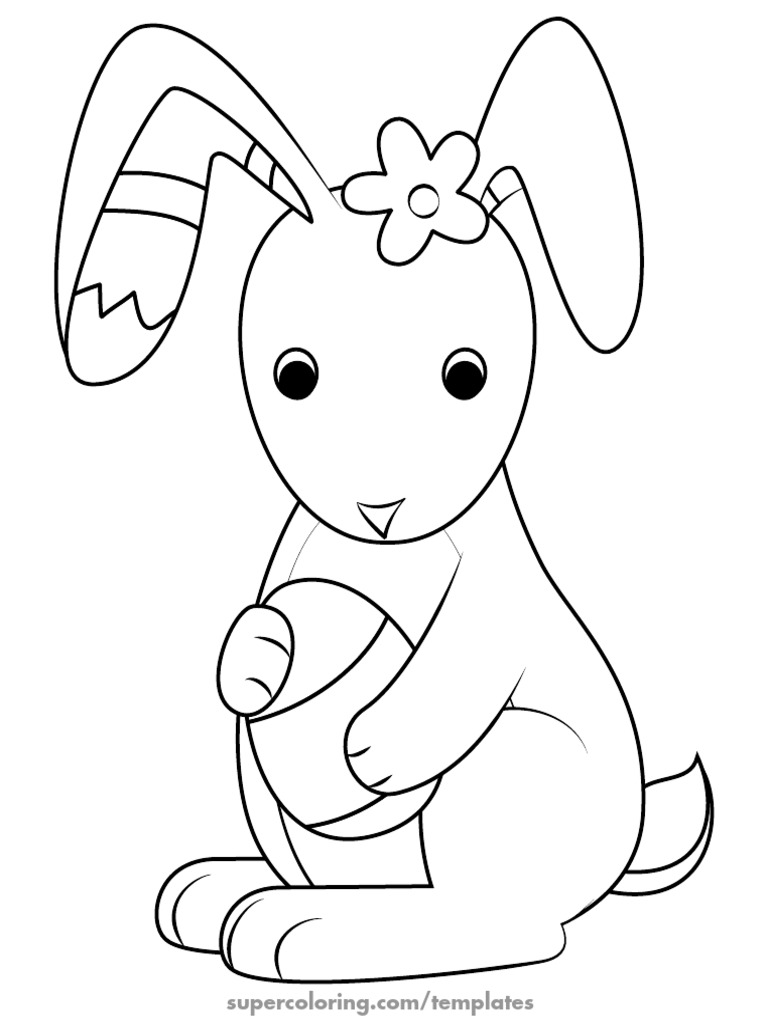 Easter Bunny Outline Template Paper Crafts | PDF