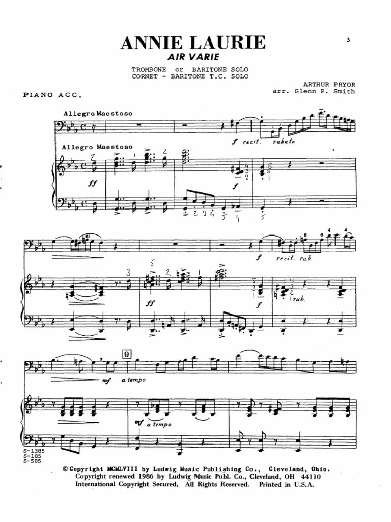 CAT B - BO - Annie Laurie - Arthur Pryor | PDF