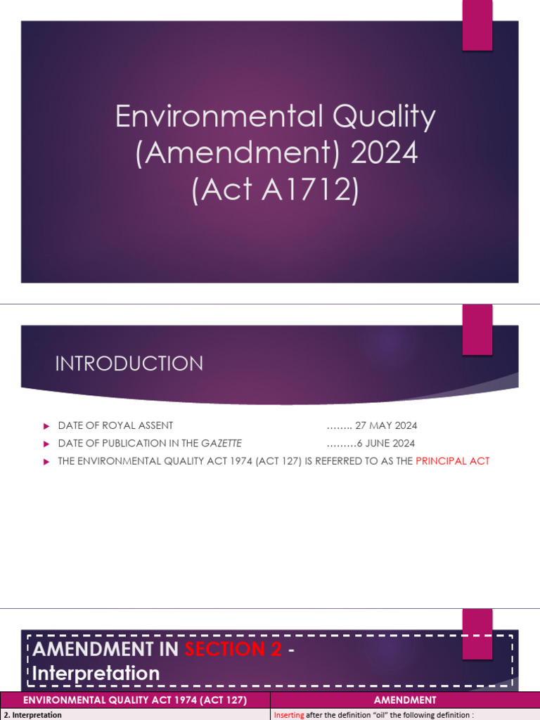 EQA 2024 Amendments Overview | PDF | Fine (Penalty) | Oil