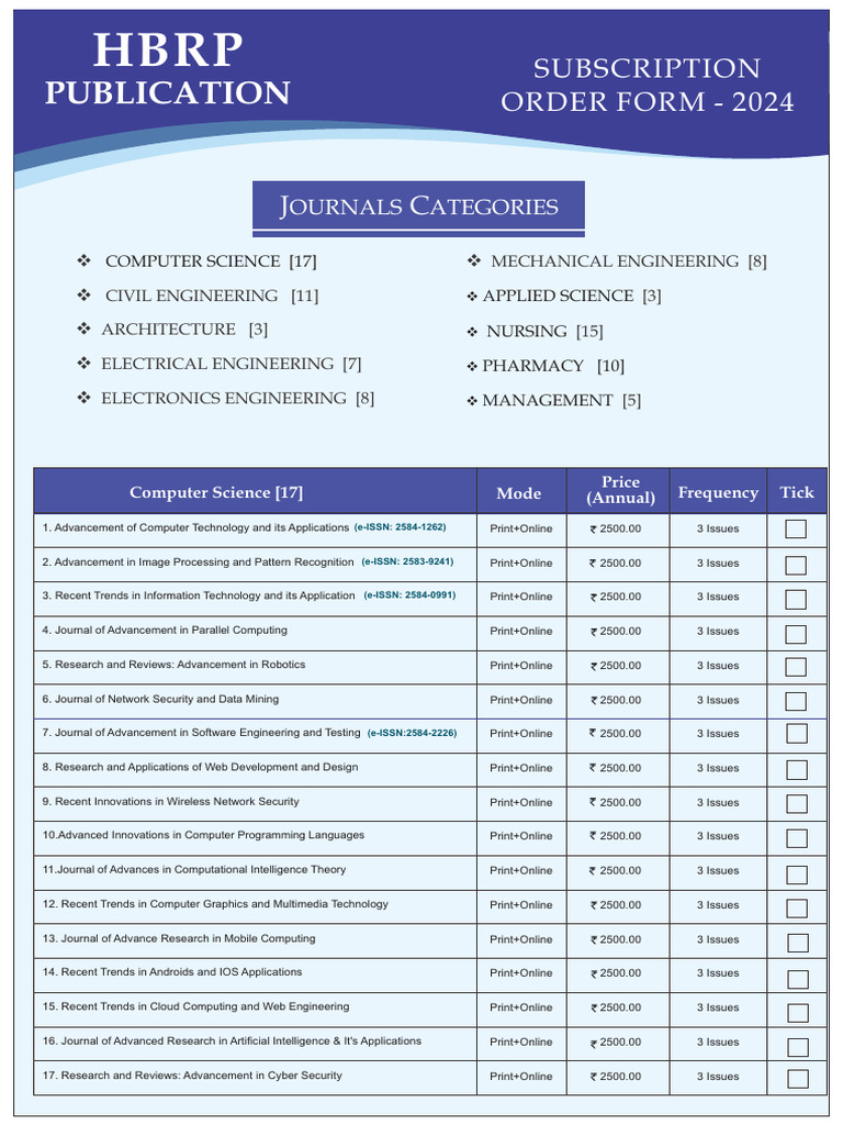 HBRP Order Form 2024 | PDF