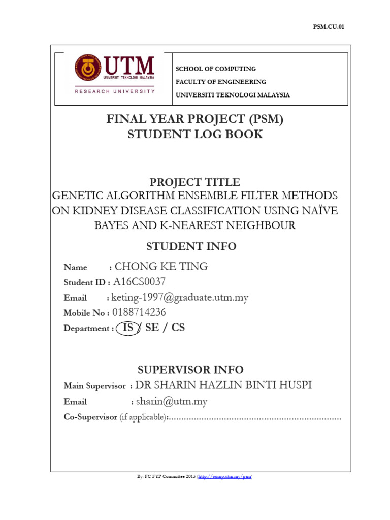 PSM Project Log Book PSM - ChongKeTing | PDF