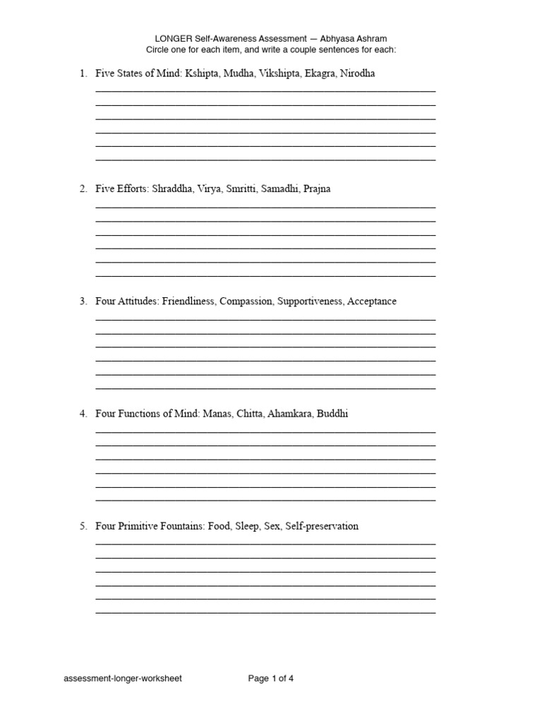 Assessment Longer Worksheet | PDF