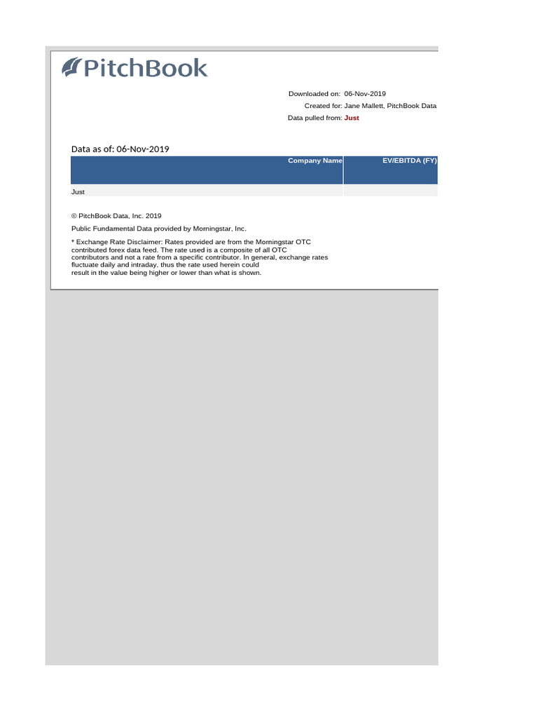PitchBook Just Financials | PDF