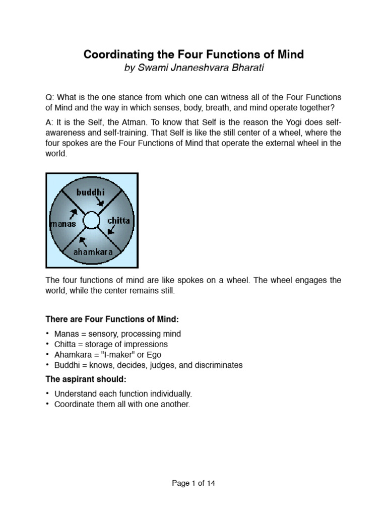 1.0 Four Functions of Mind SJ | PDF