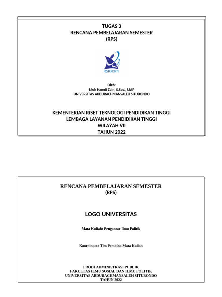 3 - Format Tugas RPS | PDF