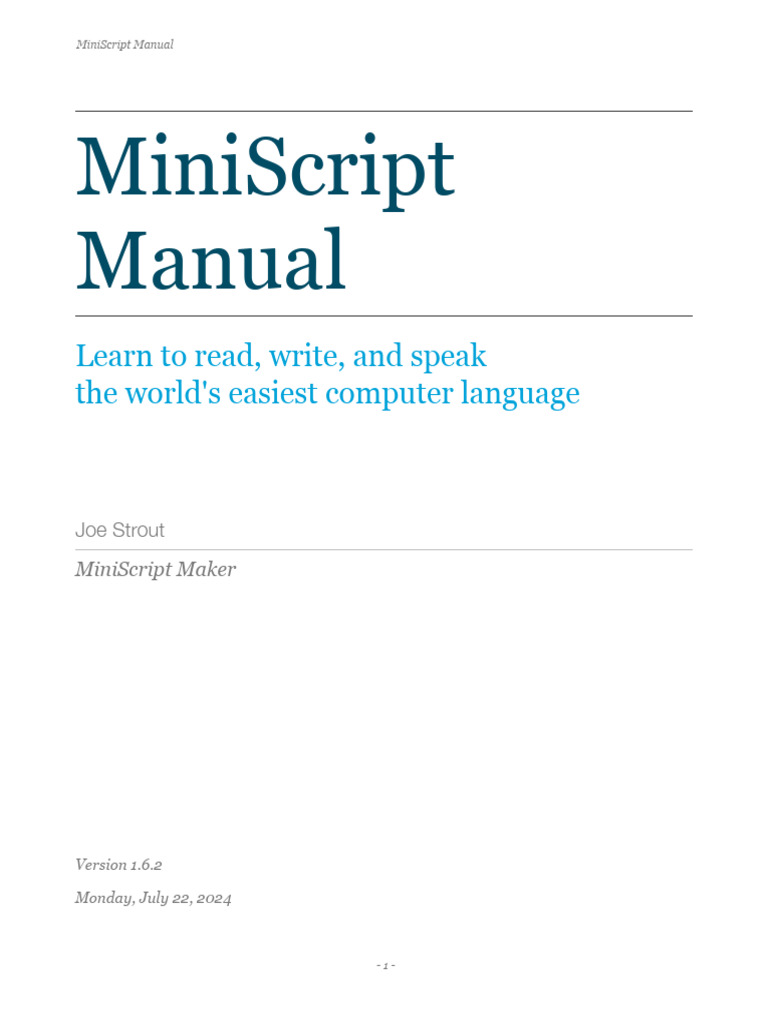 MiniScript-Manual | PDF