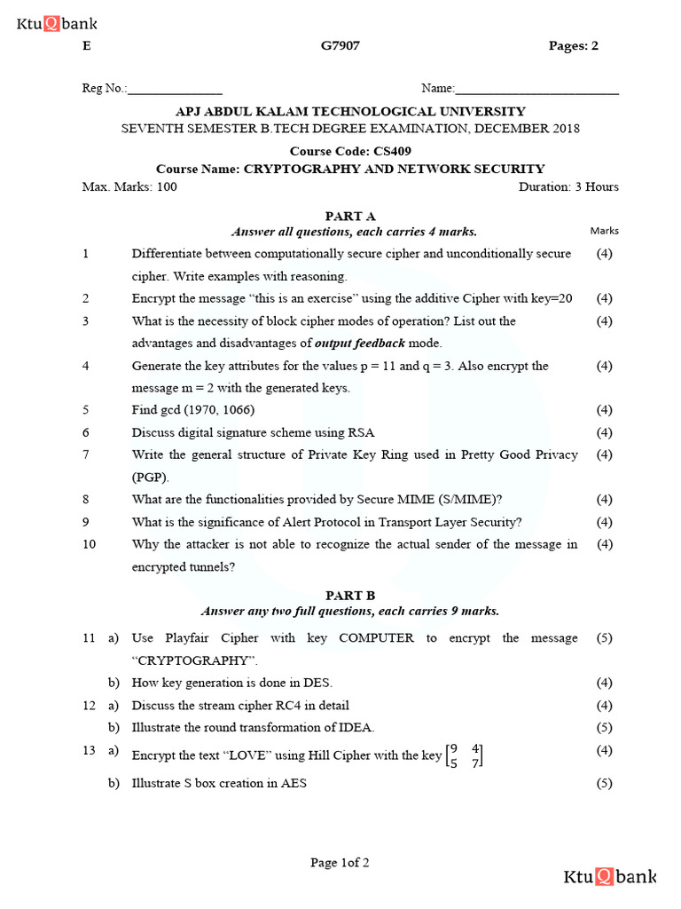 2018 Dec. CS409-A - Ktu Qbank | PDF