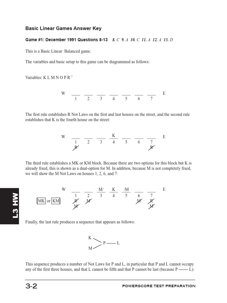 Lesson 3 Basic Linear Games HW Explanations | PDF