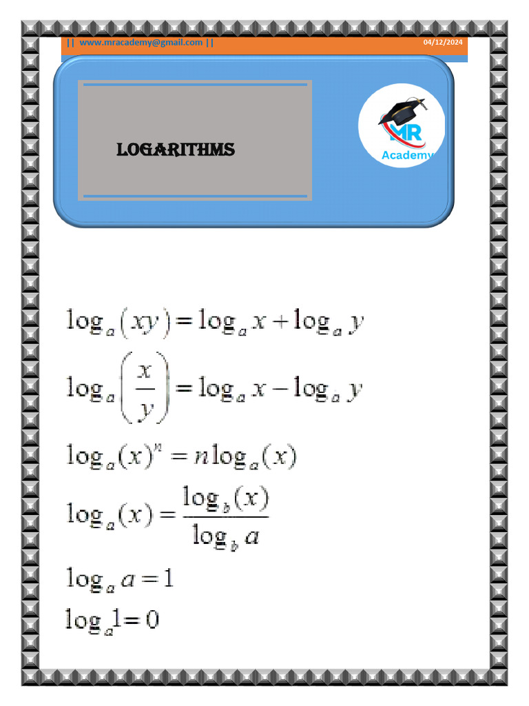 Logarithms 1 | PDF
