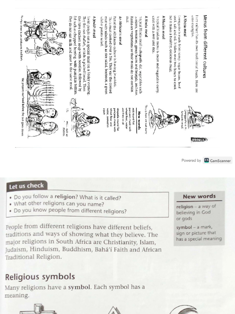 Culture Menus & Religion Worksheets | PDF