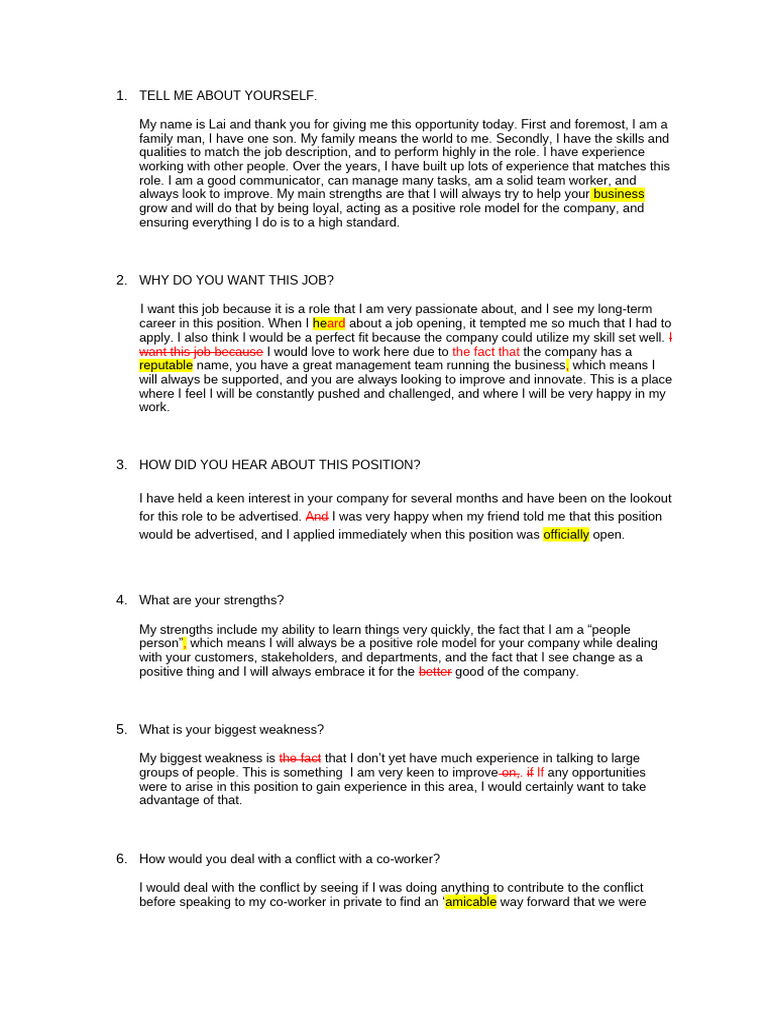 Job Interview | PDF