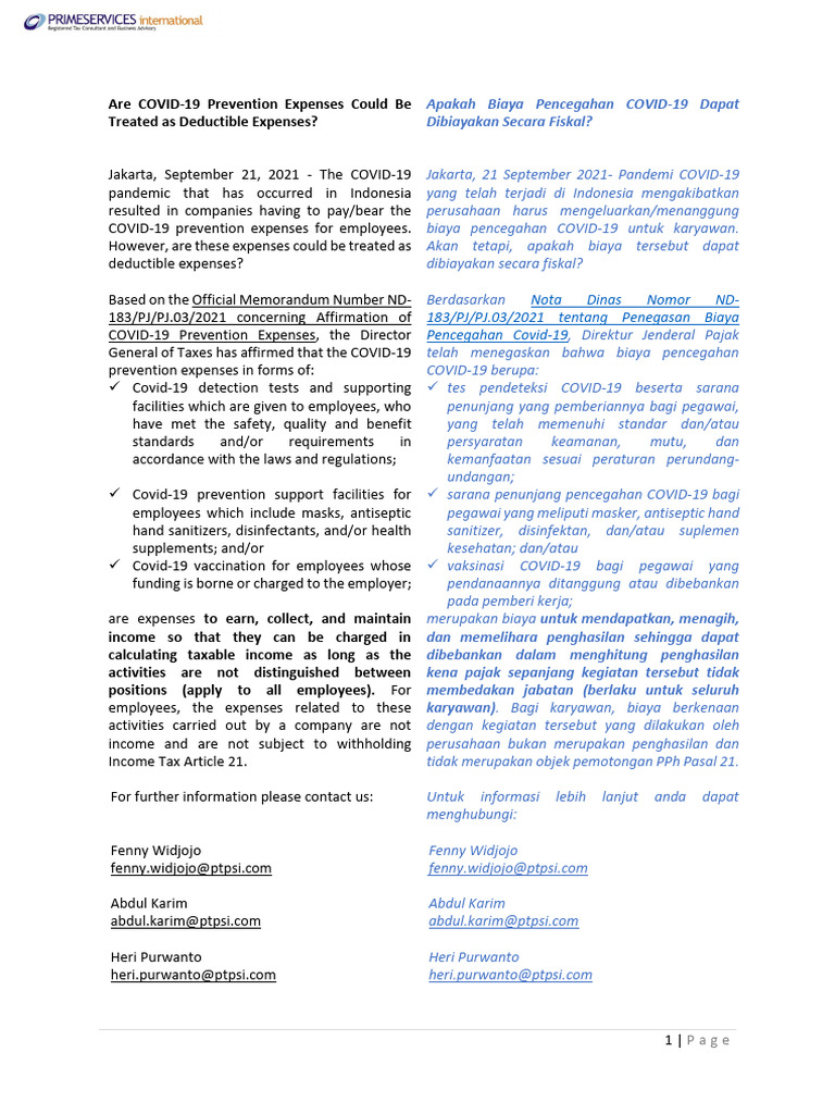 Official Memorandum Number ND 183PJPJ.032021 2 | PDF