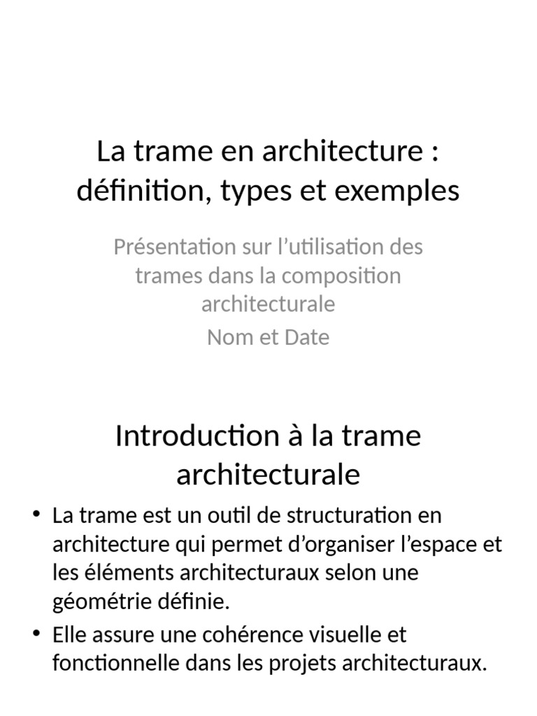 Trame_Architecture_Presentation | PDF