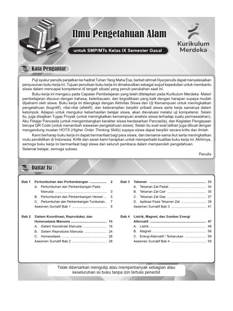 Modul Pendamping IPA Kelas 9 Gasal Merdeka | PDF