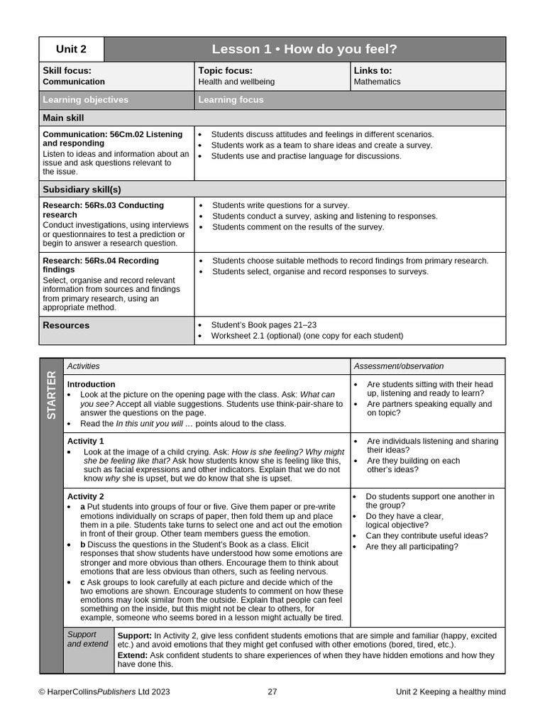 GP6_TG_Unit_2_1_Lesson_Plan | PDF