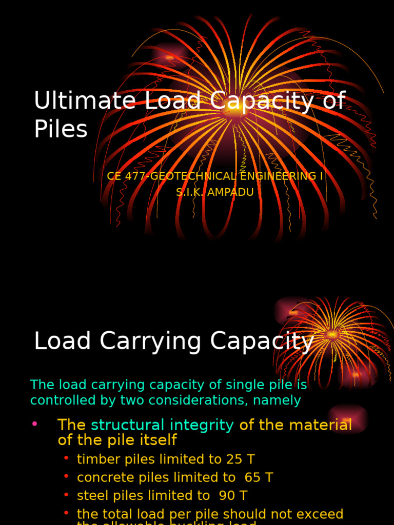 Ultimate Load Capacity of Piles | PDF