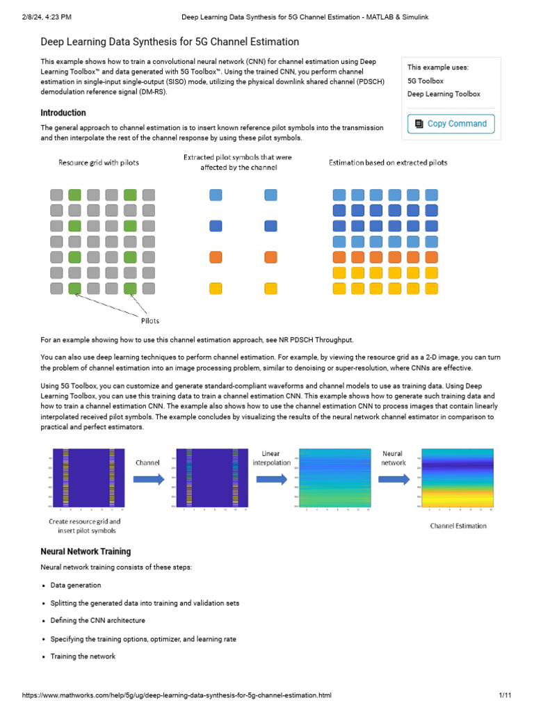 Deep Learning Data Synthesis For 5G Channel Estimation - MATLAB & Simulink | PDF