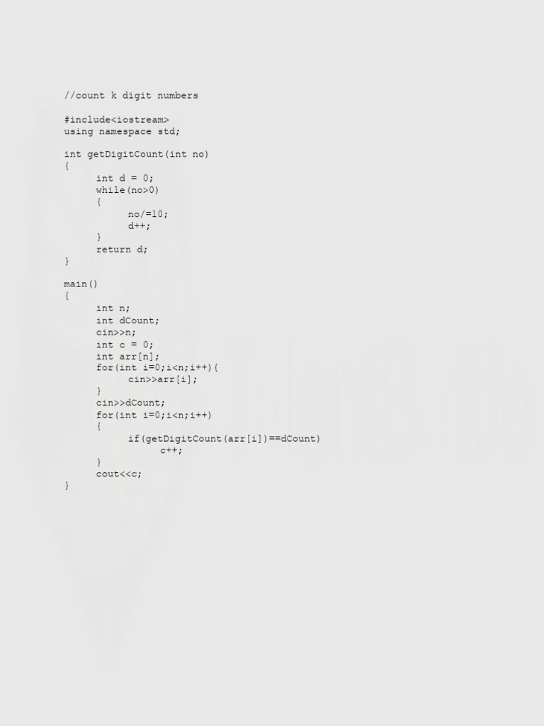 Count K Digit Numbers | PDF