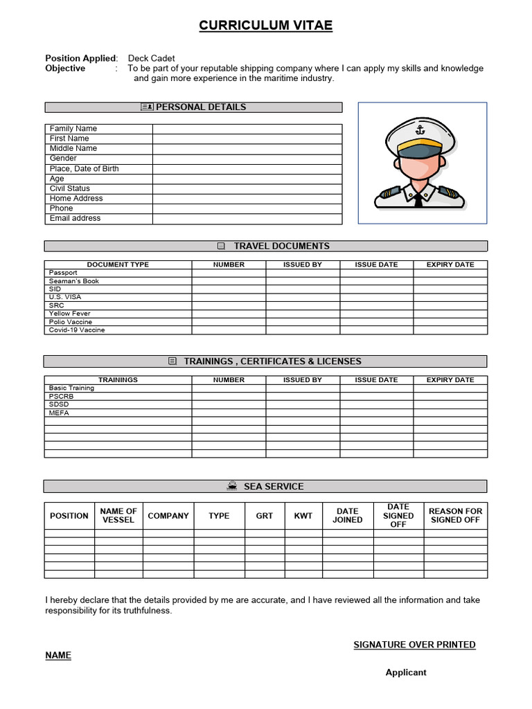 Seafarer Resume CV | PDF