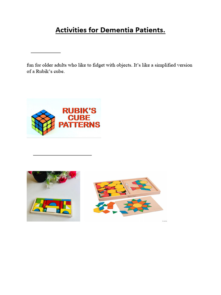 Activities for Dementia Patients | PDF