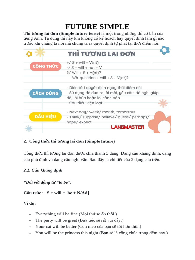Future Simple | PDF