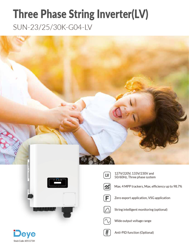 30kw Deye Grid Tie (Sun 23 30kw g04 LV) | PDF