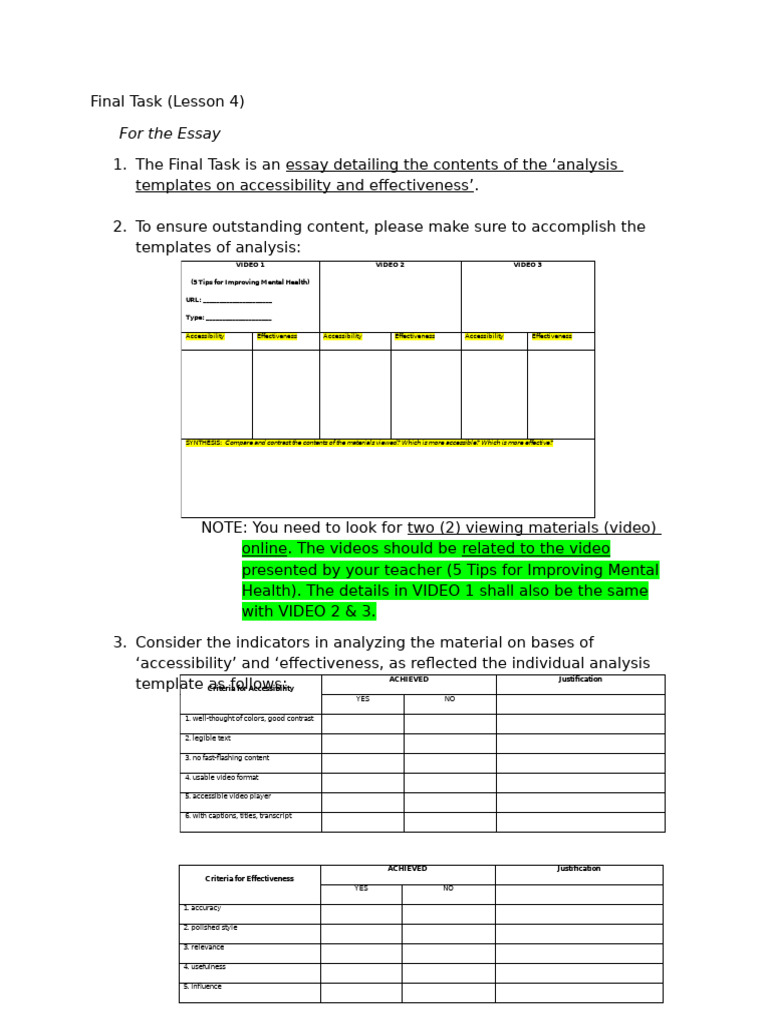 Final Task Lesson 4 | PDF