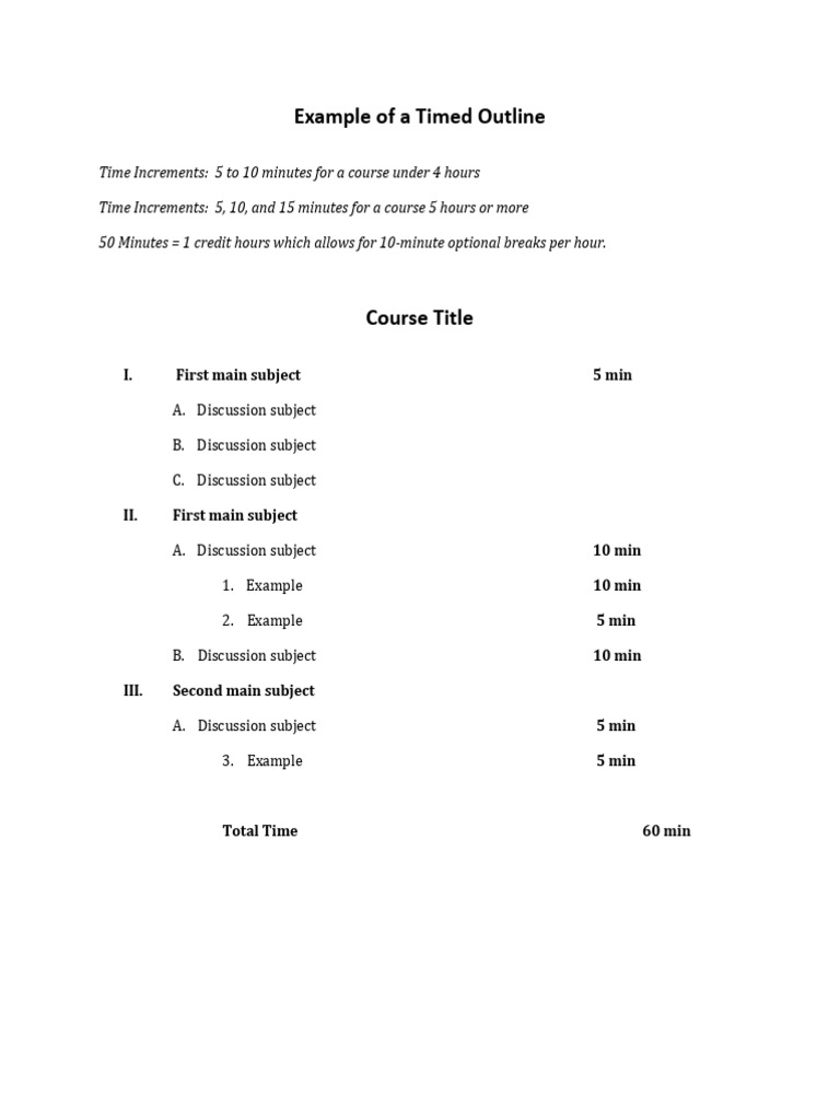 Timed Outline | PDF