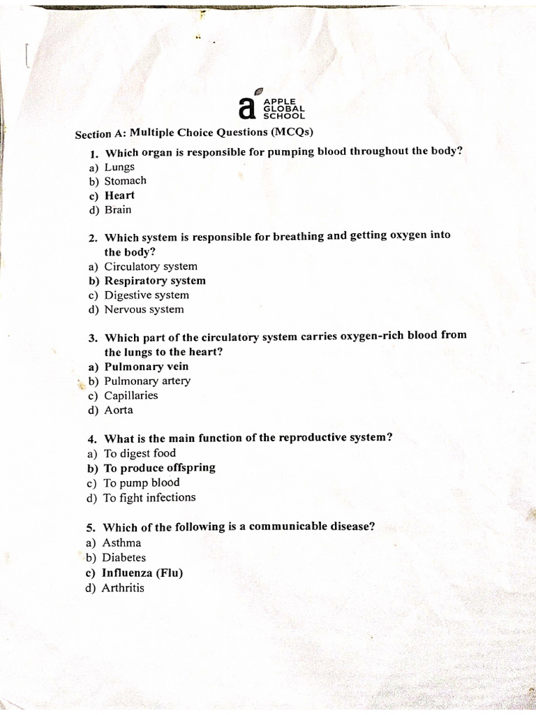 Class 5 CH 1 Human Body 1 | PDF