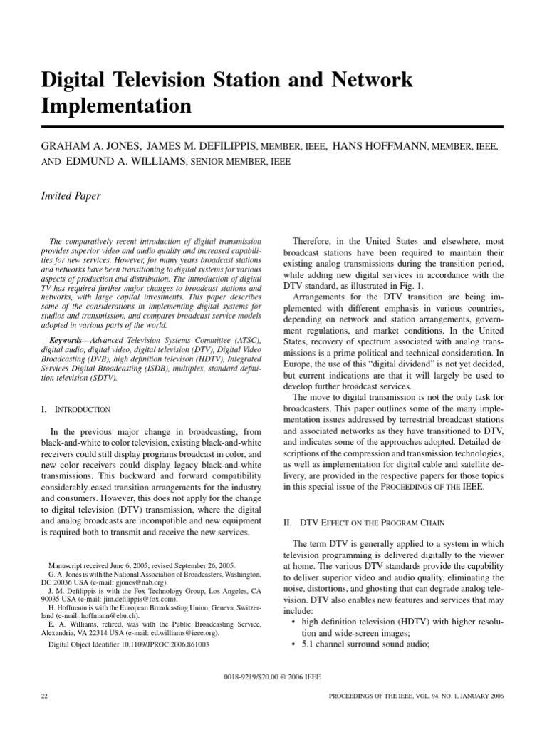 Digital Television Station and Network Implementation | PDF