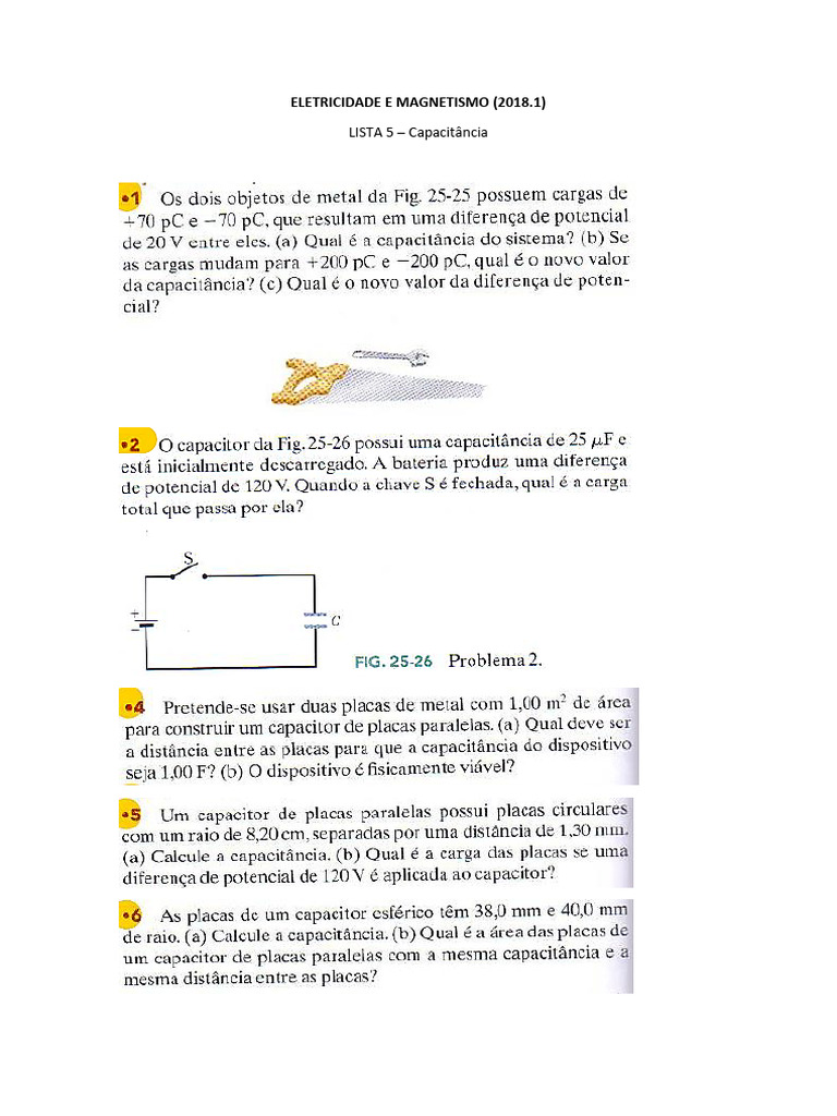 LISTA5 ELETRICIDADE E MAGNETISMO v1.2 | PDF