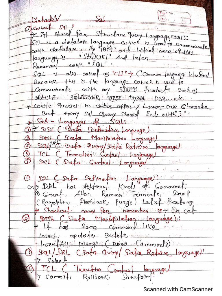 Sql Note Pdf 4440