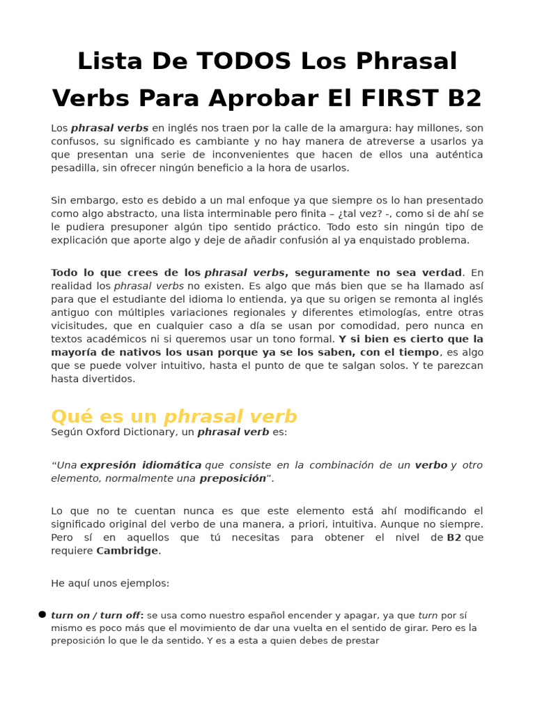 Phrasal Verbs b2 | PDF