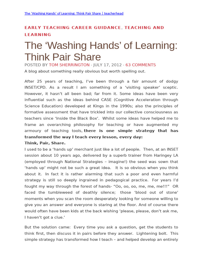 Early Teaching Career Guidance | PDF