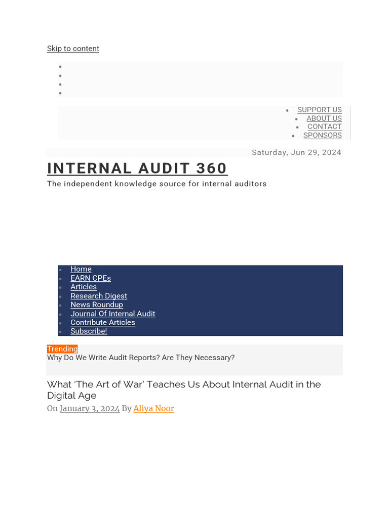 Internal Audit in The Digital Age | PDF
