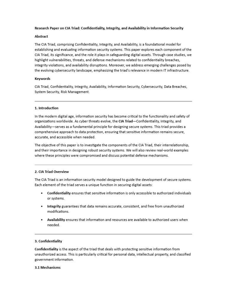 CIA Triad in Information Security Explained | PDF | Information ...