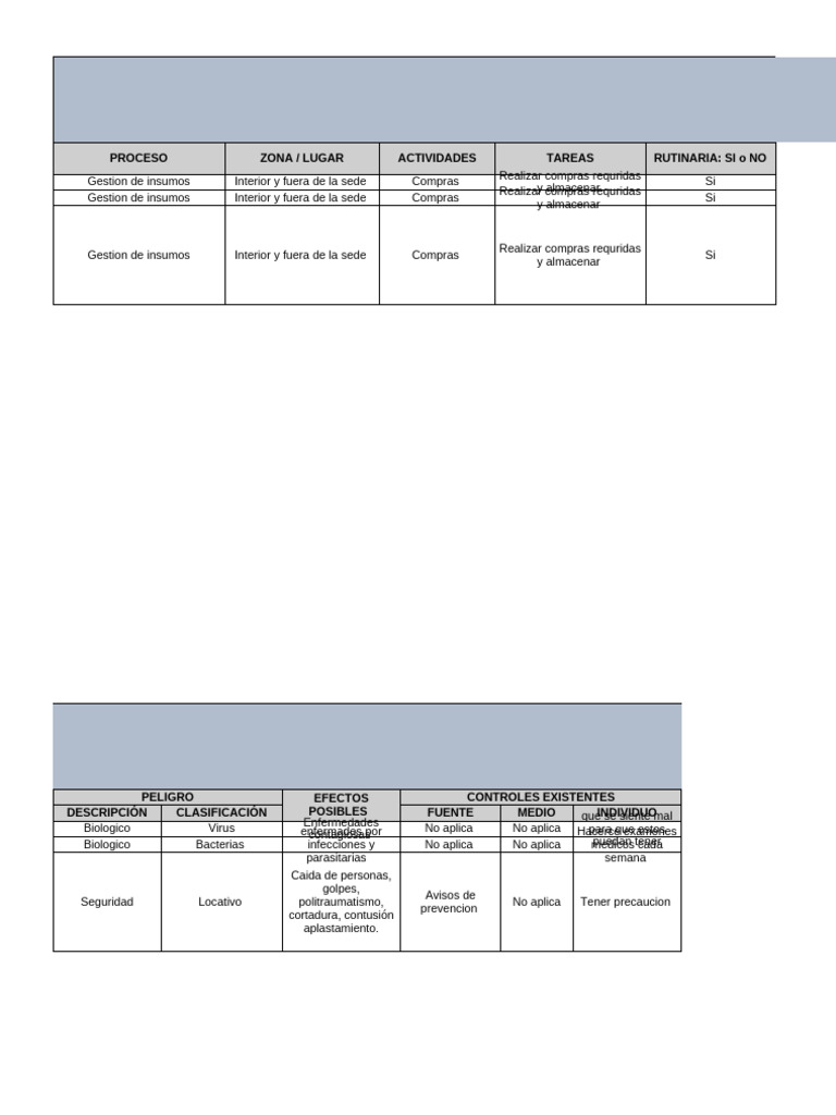 Matriz de Peligros | PDF