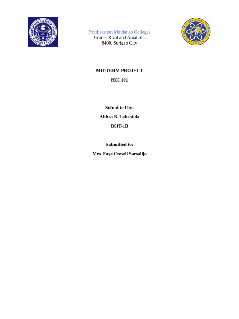 Hci Midterm Project | PDF