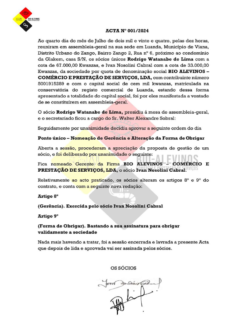 Acta Bio Alevinos 001 | PDF