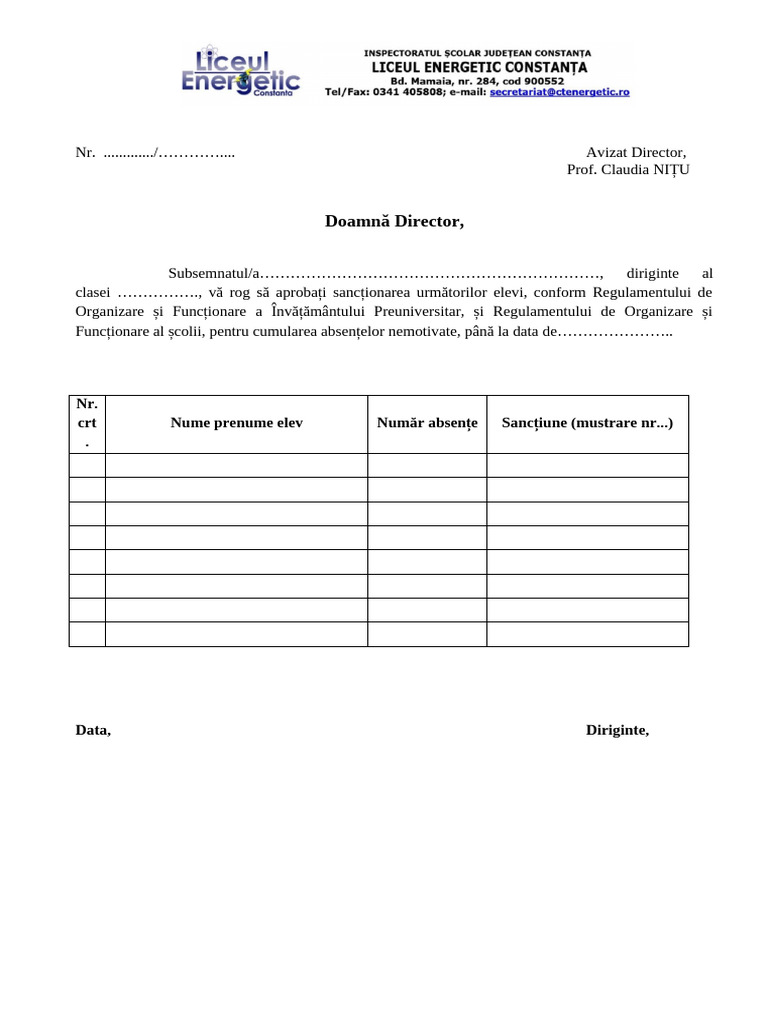 Referat Sanctiuni Elevi | PDF