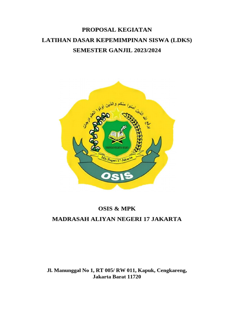 Proposal Kegiatan Ldks | PDF