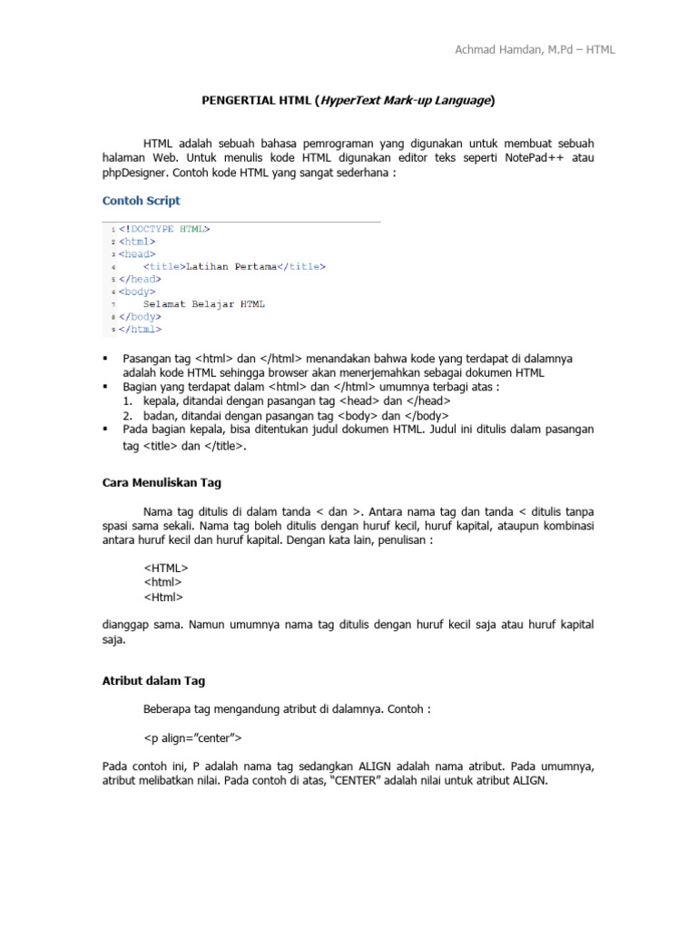 Modul 1 - HTML | PDF