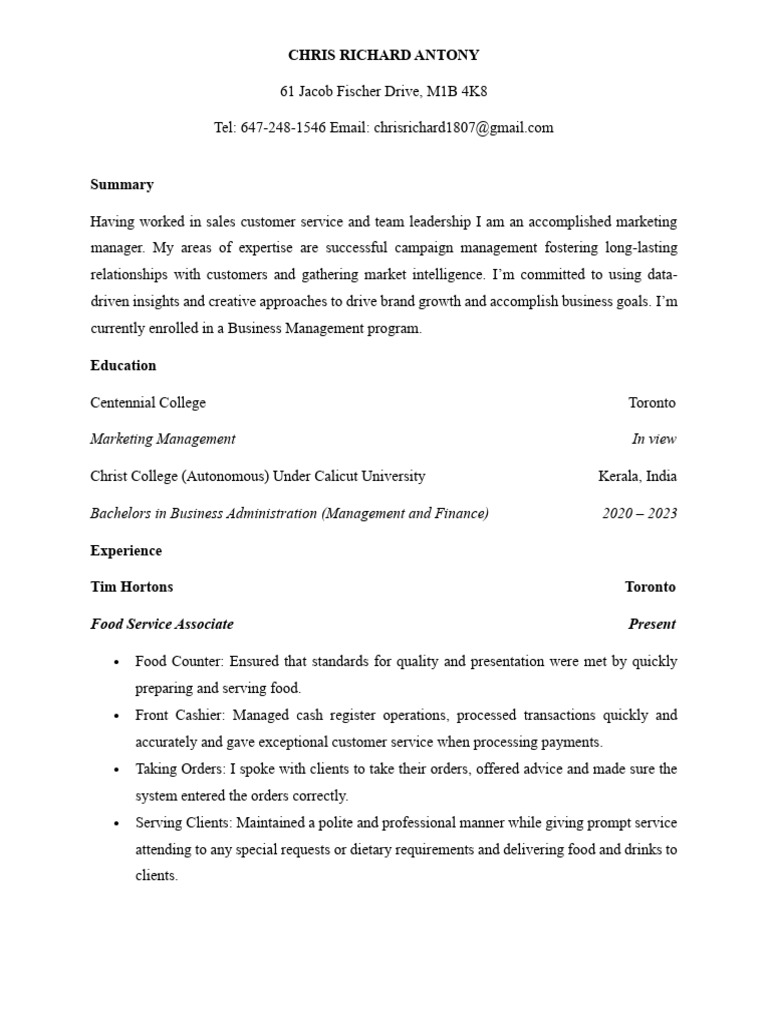 Chris Richard Cv | PDF