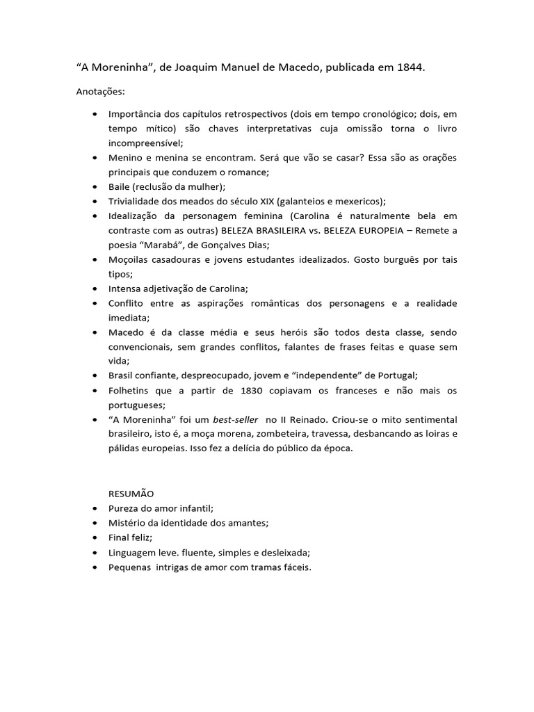 A Moreninha Caracteristicas Pdf