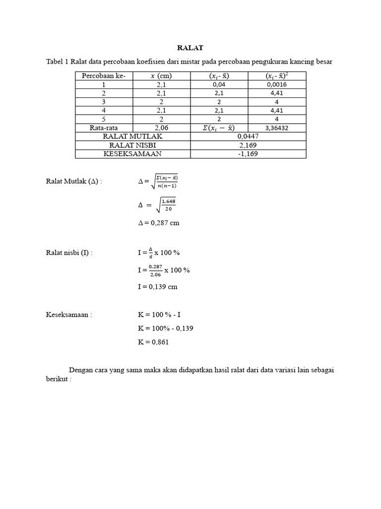 Ralat Pengukuran | PDF
