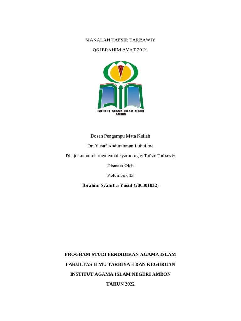 Makalah Tafsir Tarbawiy | PDF