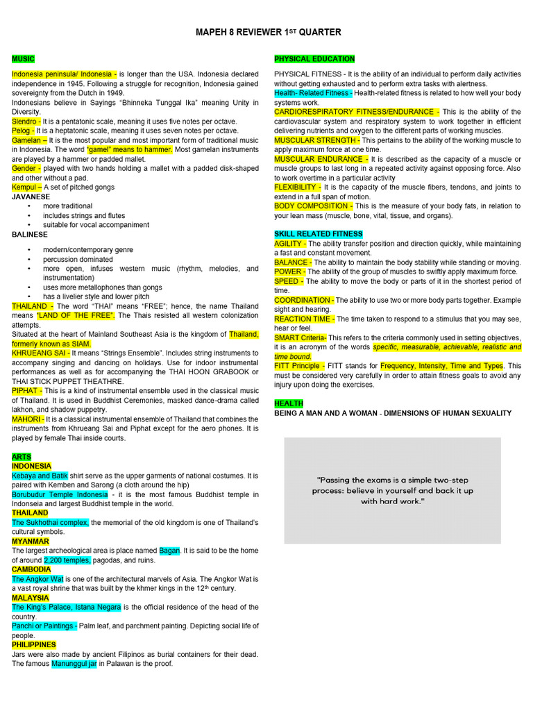 Reviewer Grade 8 | PDF