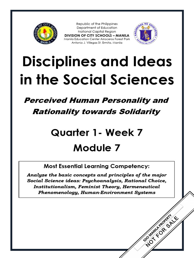 Diss Q1 Mod7 Psychoanalysis Rational Choice Pdf Id Psychoanalysis
