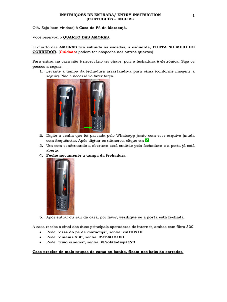 Amoras - INSTRUÇÕES DE ENTRADA - ENTRY INSTRUCTION | PDF