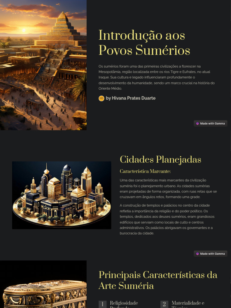Legado e Características dos Sumérios | PDF | Suméria | Arte